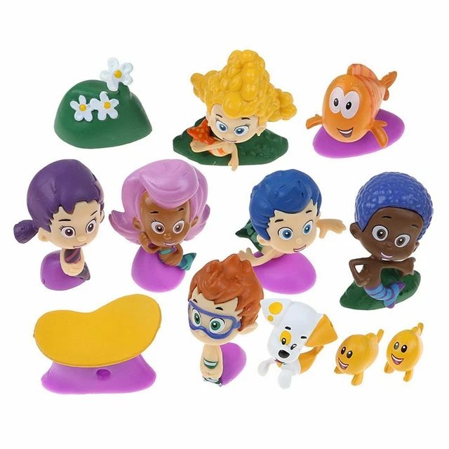 12PCS CARTOON BUBBLE Guppies Gil Molly Nonny Vinyl 2" Figure Toy Cake ...