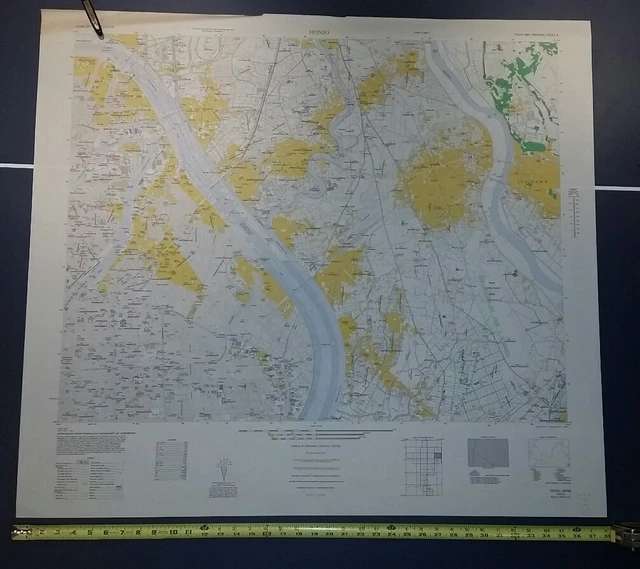 HONJO - EDOGAWA, 1946 US Army Map, Tokyo Japan 1:12,500 WW II vintage ...