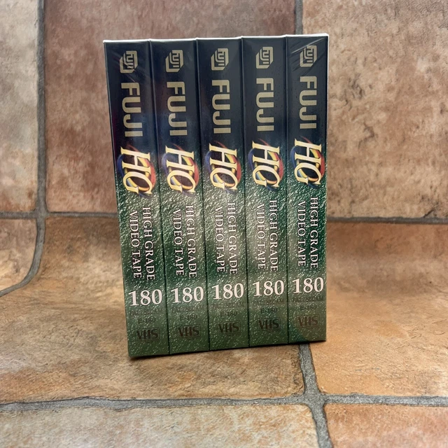 FUJI HG 180 Blank VHS Video Tape Bundle x5 Sealed box BRAND NEW $32.00 ...
