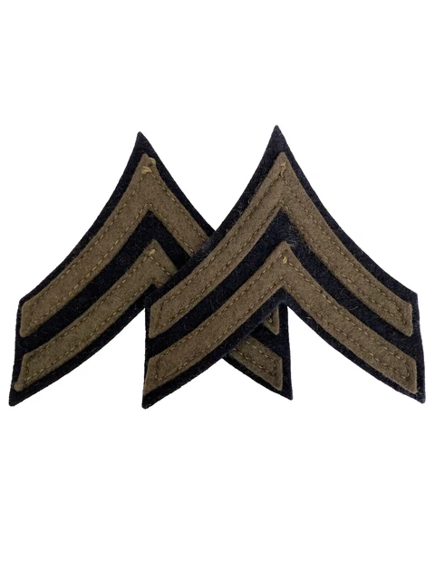 GENUINE WW2 AMERICAN U.S Army Corporal Stripes. Cloth Rank sleeve ...