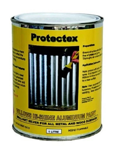 WILLOWS HISHINE ALUMNIUM Paint Silver 1L Solvent Based Bitumen Coating ...