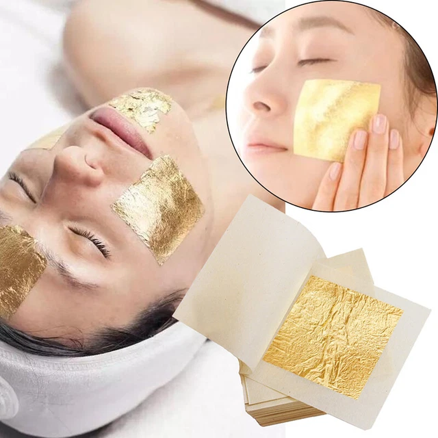 24K GOLD LEAF Edible Gold Foil Sheets for Cake Deco Arts Craft Paper ...