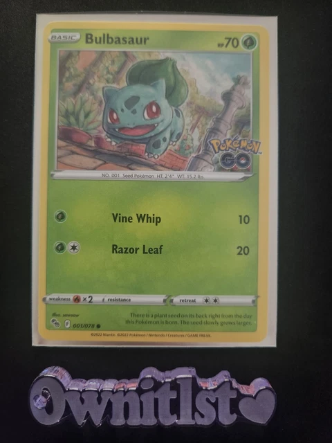 BULBASAUR 001/078 01/78 Pokemon Card Pokémon GO Common EUR 1,68 ...