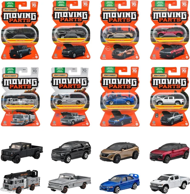 MATTEL MATCHBOX MOVING Parts Assortment 8 mini cars Box 988H-FWD28 ...