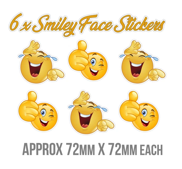 SMILEY FACE EMOJI 6 autocollants feuille A4 scrapbooking décoration ...