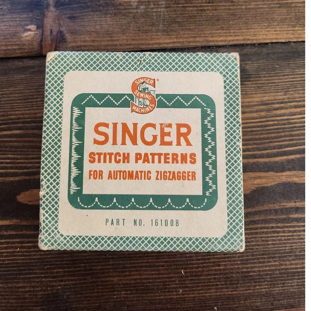 SINGER VINTAGE STITCH Patterns For Automatic Zigzagger In Original Box ...