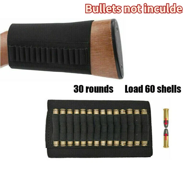 30 ROUNDS RIFLE Buttstock Shell Bullet Holder Load 60 Shells Ammo Pouch ...