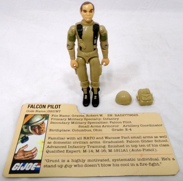 VINTAGE 1982-83 GI Joe Arah Swivel Arm Falcon Pilot Grunt V1.5 Figure ...
