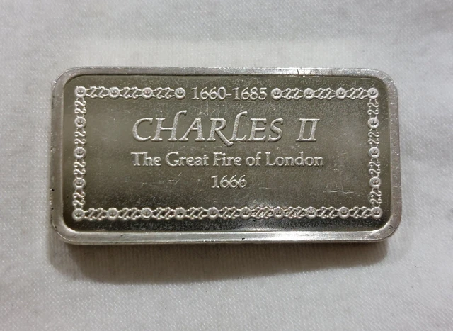 CHARLES II STERLING Silver Ingot Bar | 2.3 Ounces / 65g | Price LOWER ...