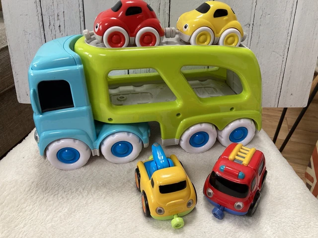 ELC HAPPYLAND WHIZZ World Car Transporter With Sounds & 4 Magnetic Cars ...