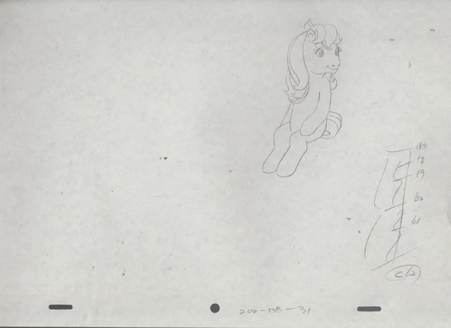 MY LITTLE PONY Cartoon Animation 12.5x10.5" Pencil Drawing 200-13B LOT ...