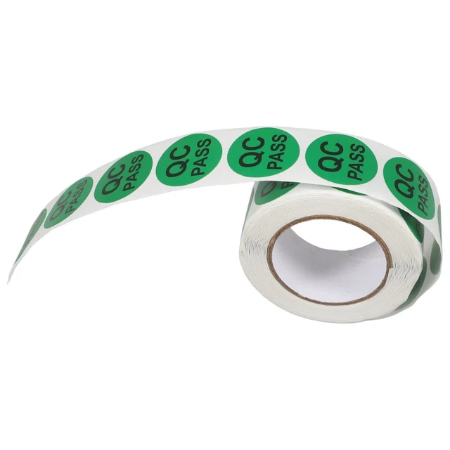 ROUND QC STICKERS Inspection Adhesive Inventory Label Passed Labels $17 ...