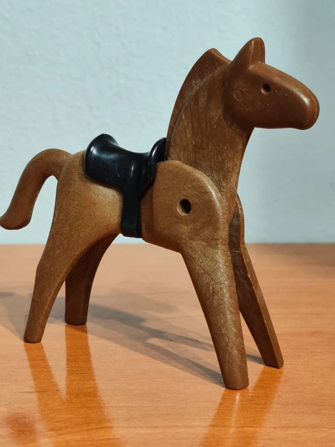PLAYMOBIL FIGURINE ANCIEN CHEVAL BRUN 1ère ÉPOQUE OCCIDENTALE MÉDIÉVALE ...