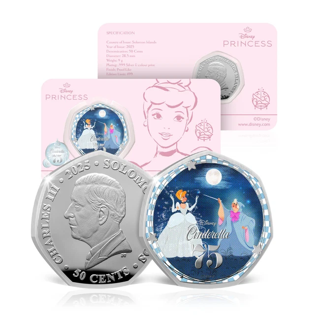 DISNEY CINDERELLA 75TH Anniversary Limited Edition BU Colour Silver ...