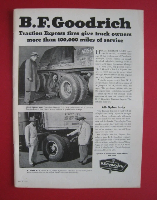 1955 B.F. GOODRICH Traction Express Tires / Philco Sportster 3-way ...