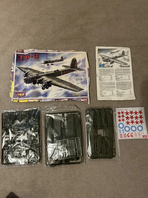 ICM TUPOLEV TB-3 Soviet WW2 Heavy Bomber Model Kit 1/72 Sealed Parts £50.00 - PicClick UK