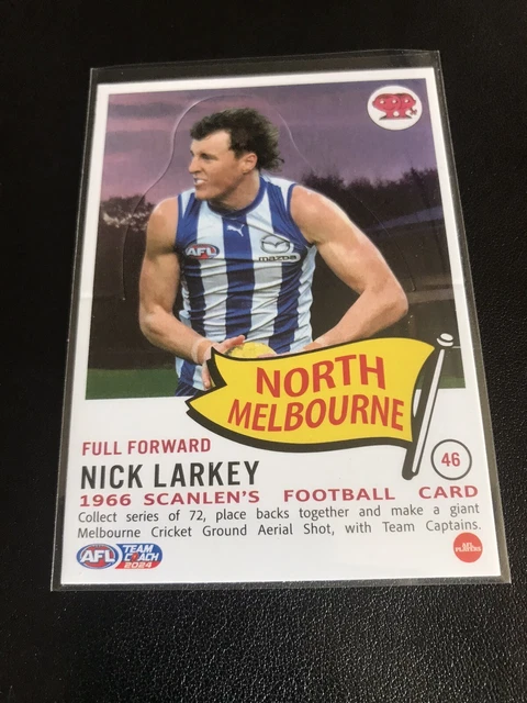 2024 AFL TEAMCOACH. Nick Larkey. Scanlens Die Cut #46 North Melbourne ...