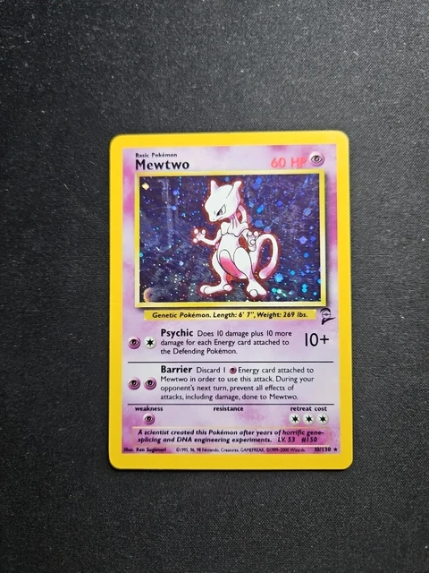 HOLO RARE BASE 2 Mewtwo 10/130 Pokemon Card Vintage WOTC LP EUR 5,51 ...