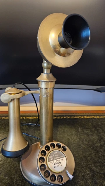 VINTAGE GEC STYLE Brass CandleStick Phone Rotary Dial Classic ...
