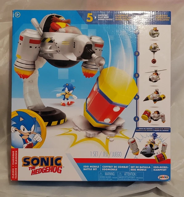 SONIC THE HEDGEHOG Eggman Robotnik Egg Mobile Battle Figure Toy Set ...