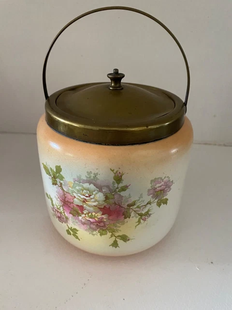 RARE VINTAGE Crown Devon Fieldings Biscuit Barrel With Peak Frean ...