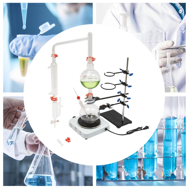 ORGANIC CHEMISTRY LAB Glassware Glass Kit Distillation Equipment Set ...