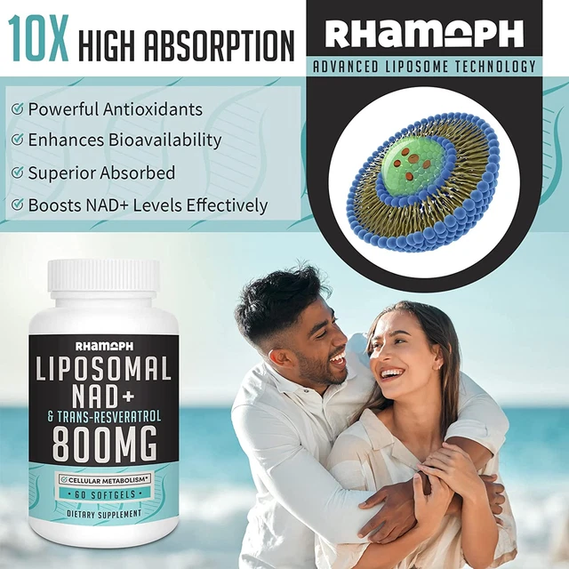 RHAMOPH LIPOSOMAL NAD+ 800 Mg with Trans-Resveratrol 300 Mg, Max ...