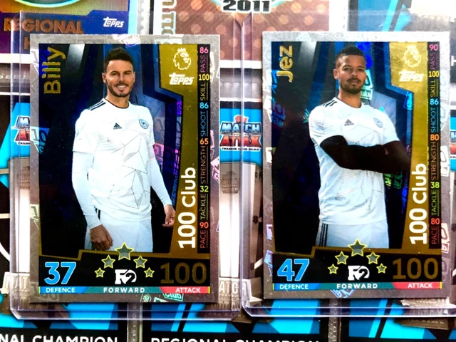 RARE MATCH ATTAX F2 Billy & Jez 2018/19 100 Club Premier League Cards ...