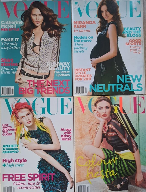 4 AUSTRALIAN VOGUE Magazines Jan- May 2011-Miranda Kerr, Julia Nobis ...