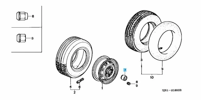 HONDA ACTY TRUCK 89-99 HA3 HA4 Genuine Wheel Center Hub Cap 44732-SJ6 ...