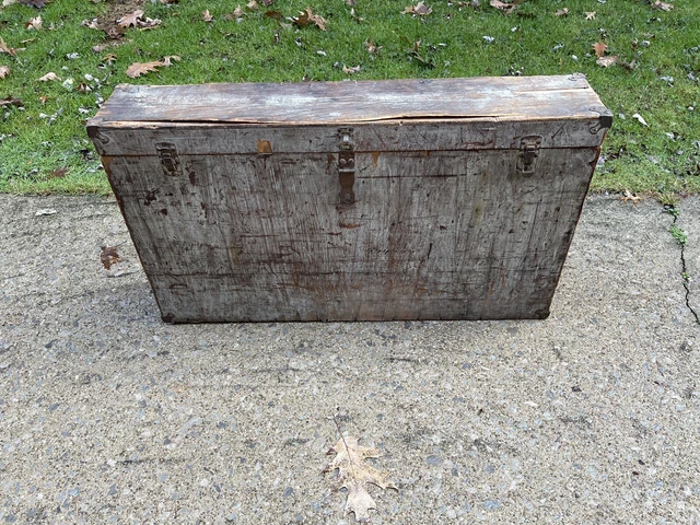 VINTAGE LOCKABLE WOODEN Carpenters Tool Box $60.00 - PicClick