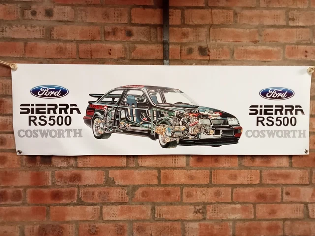 FORD SIERRA RS 500 Cosworth TEXICO large pvc WORK SHOP BANNER garage ...