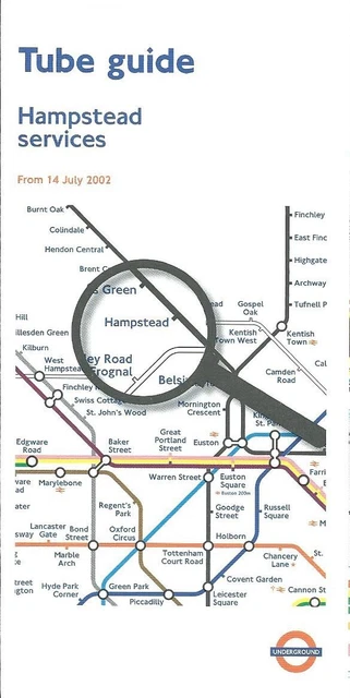 LONDON UNDERGROUND TUBE Map & Guide - Hampstead 14 July 2002 Excellent ...