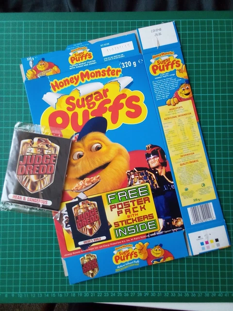 QUAKER OATS LTD SUGAR PUFFS JUDGE DREDD POSTER PACK & STICKERS Cereal ...