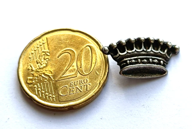 INSIGNE ANCIEN COURONNE de comte métal argenté écusson bouton ...