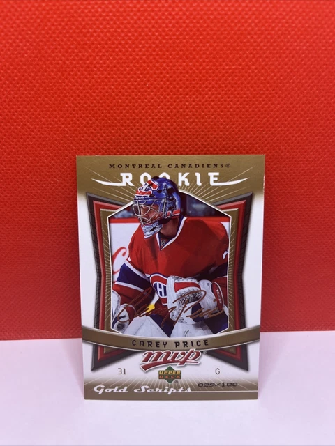 07-08 UD MVP Gold Scripts Rookie Carey Price 29/100 Montreal Canadiens ...