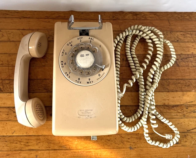 BELL SYSTEM WESTERN Electric Rotary Dial Wall Mount Telephone Tan ...