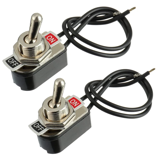 HEAVY DUTY TOGGLE Switch SPST 2 Pin On/Off Rocker Toggle Switch 6A/125V ...