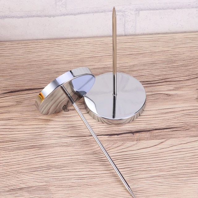 3 PCS SILVER Desk Straight Rod Check Spindle Holder Metal Bill Holder ...