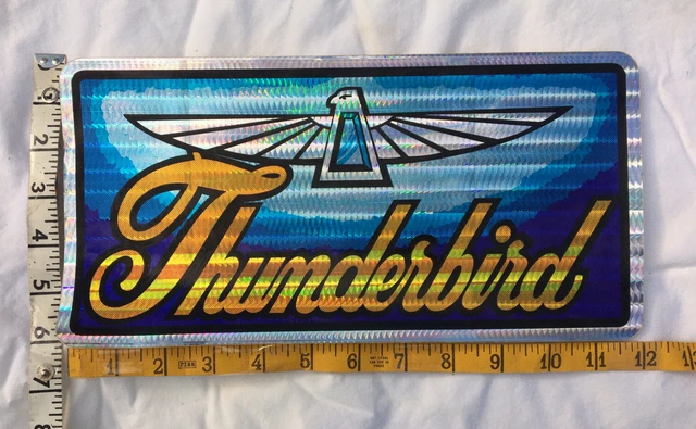 VINTAGE PRISMATIC DECAL THUNDERBIRD 1970s License Plate Prism Sticker ...