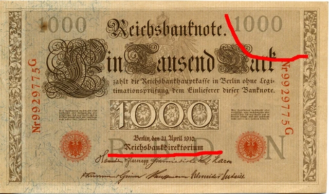 ALLEMAGNE 1910 - Billet de banque de 1000 Mark - Parfait état EUR 2,00 ...