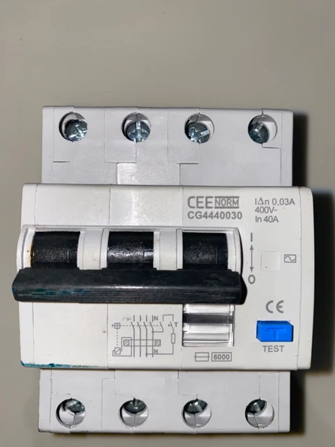 CEE NORM 40A FOUR POLE RCD 30mA 40AMP CG4440030 £20.00 - PicClick UK