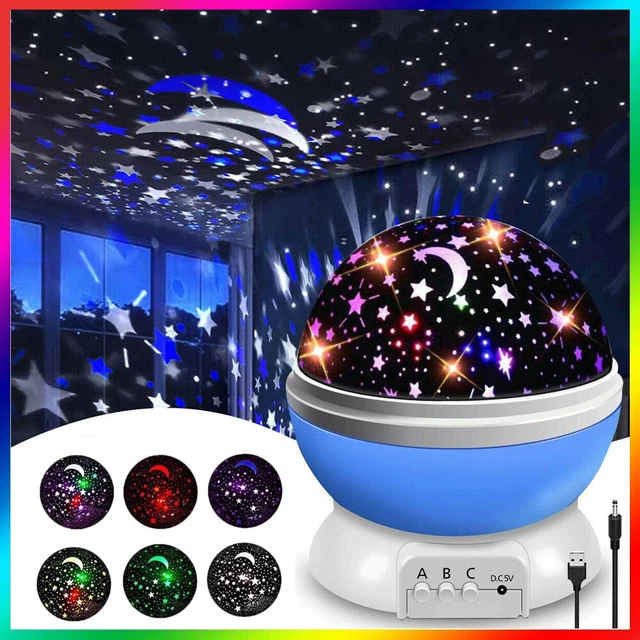 ROTATING LED GALAXY Starry Night Light Projector Star Sky Bedroom Lamp ...