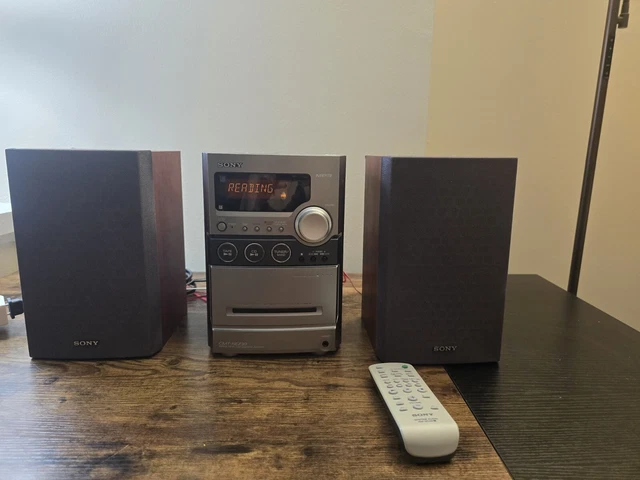 SONY BOOKSHELF STEREO CD Player Tape Recorder AM/FM Radio Aux 2006 HCD ...