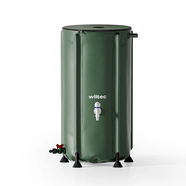 WILTEC REGENTONNE FALTBAR 100l Regenwassertonne Wassertank Regenfass Wassertonne EUR 34,99 ...