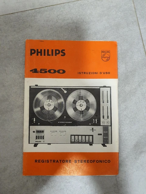 MANUALE ISTRUZIONI D'USO PHILIPS 4500 Registratore Stereofonico Vintage ...