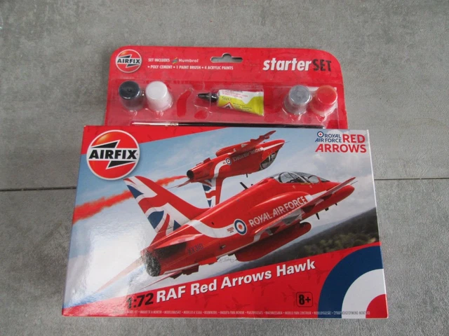 BRAND NEW MINT In Box Airfix Scale 1:72 RAF Red Arrows Hawk ASS202C £5. ...