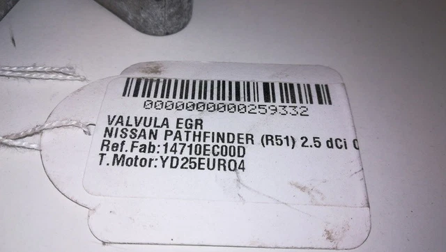 14710EC00D VANNE EGR pour NISSAN PATHFINDER III 2.5 DCI 4WD 2005 259332 ...