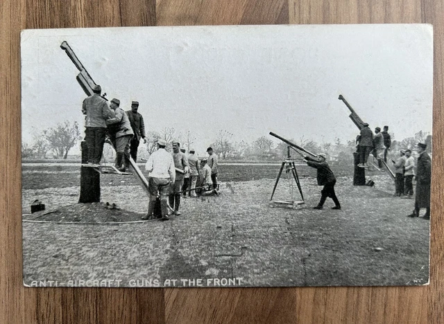WW1 FRENCH ARMY Propaganda Postcard. Anti-Aircraft Guns At The Front ...