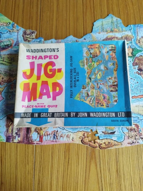 VINTAGE WADDINGTONS JIG MAP SOUTH EUROPE no 567 £19.99 - PicClick UK